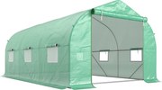 Fóliový skleník Outsunny Fóliový skleník Skleník Studený rám Rajčatový domek Sedlová střecha 450 × 300Š × 205V cm | Aosom