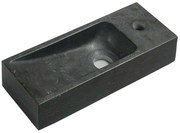 Sapho Blok - Umývátko 38x14 cm, bez přepadu, otvor pro baterii, antracit 2401-31