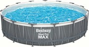 Bestway Bazén Steel Pro MAX kulatý světle šedý, LED design, 457 x 107 cm