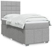 Box spring postel s matrací světle šedá 80 x 200 cm textil 3293795