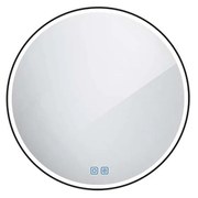 Nimco Zrcadla - Zrcadlo s LED osvětlením, průměr 60 cm, dotykový senzor, černá ZPC 28000RVX-90