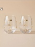 Sinsay - Sklenice se zlatými mašličkami 2 pack - zlatá