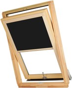 Dekodum Termoizolační roleta na střešní okno typu FAKRO 78x118 Barva látky: Black Silver, Barva profilu: Borovice