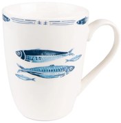 Porcelánový hrnek s rybkami Fish Blue - 12*9*11 cm / 330 ml