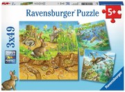 Ravensburger puzzle zvířátka ve svých domovech 3x49 dílků