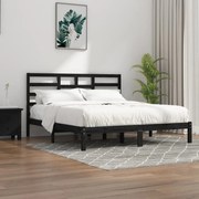 Rám postele černý masivní dřevo 200 x 200 cm 3105819