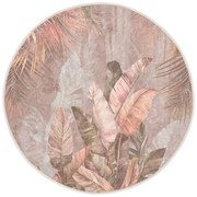 Světle růžový pratelný kulatý koberec ø 100 cm Dusty Leaves – Mila Home