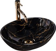 Rea Sofia Marble umyvadlo, 41 x 35 cm, černá-vzor, REA-U5611