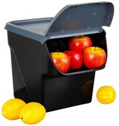 VILDE Úložný box na brambory a cibuli s větráním, VEGBOX šedý (14l - 10kg brambor)