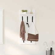 věšák, nástěnný, 1 prkno, polička, háčky, kompozitní dřevo, 90x40x10 cm, bílá, Dekorino TK20260010