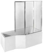 Besco Akrylátová atypická vana s vanovou zástěnou INTEGRA VK 3 150x75 (170x75) Barva: Bílá, Rozměry (cm): 150x75, Orientace: Pravá
