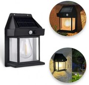 Solární zahradní nástěnná lampa Solar Interaction YX-777 - černá