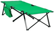 Kempinkové lůžko Outsunny skládací s nosností až 136 kg kempinkové lůžko s boční kapsou Oxford green black 200 x 73 x 49 cm pro outdoor a cestování |…