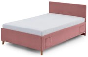 Růžová čalouněná dětská postel s úložným prostorem s roštem 120x200 cm Cool – Meise Möbel