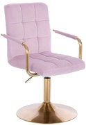 LuxuryForm DESIGN Otočná židle VERONA GOLD VELUR na zlatém talíři - levandule