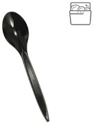 Bittner - plastová lžíce 18 cm, opakovaně použitelná, černá - 100 ks
