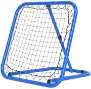 HOMCOM Odrážedlo na fotbal, skládací fotbalové odražedlo 63 x 63 cm Nastavitelná fotbalová branka pro baseball basketbal, kovová, modrá