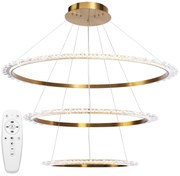 Toolight Závěsné designové osvětlení CRYSTAL LED + dálkové ovládání APP1609-3C Gold