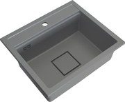 Gamma Quadro 5850, 1-komorový granitový dřez 580x495x220 mm, šedá, GMA-ZLE000233
