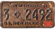Americká SPZ New Mexico 1964 Enchantment 3-2492