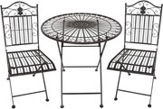 Tmavě hnědý kovový zahradní jídelní set pro 2 – Garden Pleasure