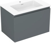 Mexen Orio koupelnová skříňka 70 cm s umyvadlem Otis, 1 zásuvka, grafit mat/bílá mat - 91A10-07047-1-BF66-W18M01