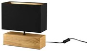 Stolní lampa s textilním stínidlem v černo-přírodní barvě (výška 30 cm) Woody – Reality
