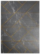 Dywany Łuszczów, Kusový koberec Emerald geometric 1012 grey and gold, 80x150, šedá, chodba / předsíň