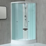 MILD AS-Pravý 100x80 WHITE Sprchový box asymetrický s akrylátovou vaničkou a sedátkem