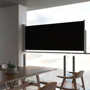 Terasová Zatahovací Boční Markýza Černá - Hnědá / 60 x 300 cm