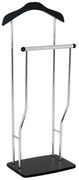 Němý sluha, výška 108 cm, MDF - černý matný lak, kov - chrom, nosnost 5 kg