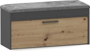 TPS Botník se sedákem PARMA - Antracit / Dub artisan
