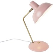 Retro stolní lampa růžová s bronzem - Milou