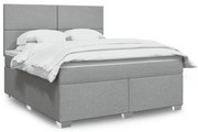 Box spring postel s matrací světle šedá 180 x 200 cm textil 3290560