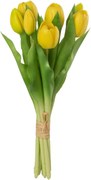 Kytice 7ks žlutých realistických tulipánů - 31cm