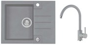 Alveus - Set dřezu Rock 30 a baterie Kati, s ovládáním odpadu, concrete SETA25872