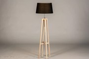 Stojací designová lampa Paola Black and Natur Wood