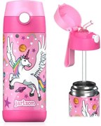 Jarlson dětská nerezová termoláhev s brčkem charli unicorn 350 ml
