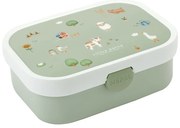 Bílý/světle zelený plastový dětský svačinový box Little Farm by Little Dutch – Mepal