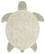 Béžový pratelný ručně tkaný bavlněný dětský koberec 110x130 cm Sea Turtle – Lorena Canals