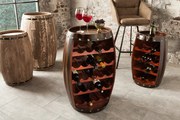 Designový stojan na víno z masivu Bodega jedle hnědá 80cm