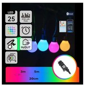 Aigostar - LED RGBICW Chytrý venkovní řetěz MESH 25xLED 5 m IP44 + DO