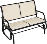 Outsunny 2-místná houpací lavička se houpacím mechanismem, zahradní houpačka z kovu, nosnost až 200 kg, zahradní nábytek pro zahradu, terasu, 120 x 70