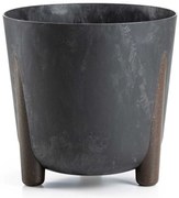 PLASTOVÝ KVĚTINÁČ MOSS 30X28,5 CM IMITACE BETONU ČERNÁ