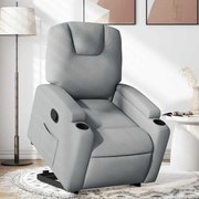Zvedací polohovací křeslo světle šedé textil 3204368