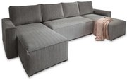 Šedá sedací souprava do U SMART COSARO 295x140 cm