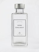 Samolepka na láhev MONIN ČOKOLÁDOVÝ 6 x 8 cm – průhledná vinylová, voděodolná, omyvatelná samolepka na dózy, základní písmo
