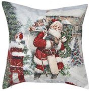Povlak na polštář se Santa Clausem a sáňkami – 45x45 cm