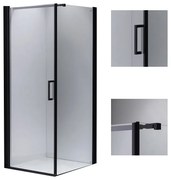 BPS-koupelny Čtvercový sprchový kout HYD-SK44 80x80 černá/transparent - bez vaničky