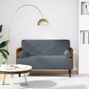 Pohovka Loveseat s podhlavníkem, tmavě šedá, 110 cm, samet